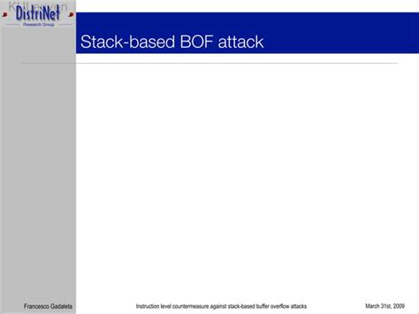 Instruction Level Countermeasure Against Buffer Overflow Attacks Ppt