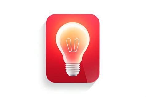 Premium Photo Illustration Of Ios App Icon Lighting Bulb Red Flat