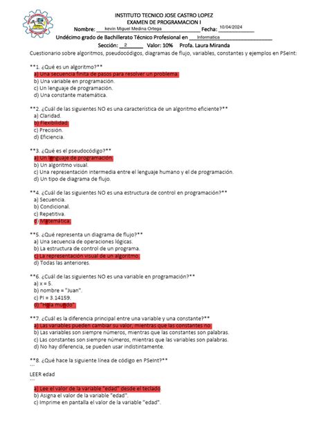 Tarea Primer Parcial Programacion I Pdf Algoritmos Programación De Computadoras