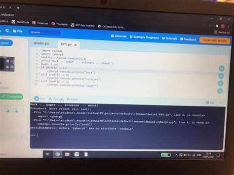 AttributeError Module Cyberpi Has No Attribute Console MBlock 5