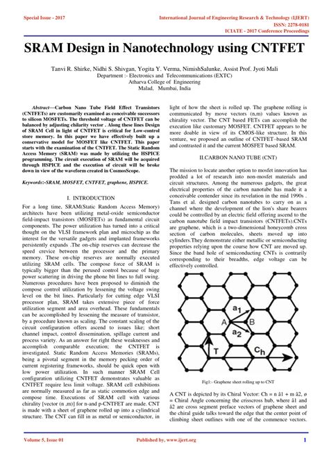 Pdf Sram Design In Nanotechnology Using Cntfet