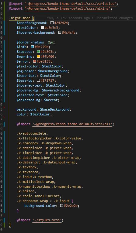 Kendo Theme Import Inside Class Throws Error · Issue 883 · Telerik