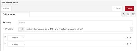 Tester 2 Valeurs D Un Objet Au Format JSON Sous Node RED Entraide