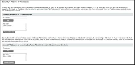 Security Allowed Ip Addresses Coldfusion Tuning Guide
