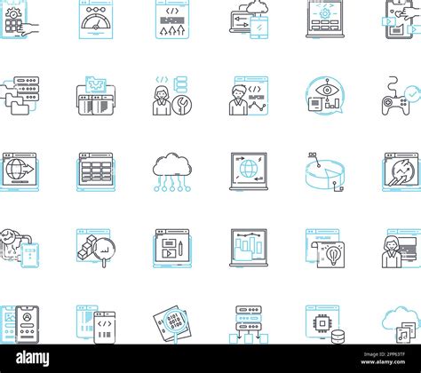 Business Intelligence Linear Icons Set Analytics Big Data Dashboards Insight Visualization