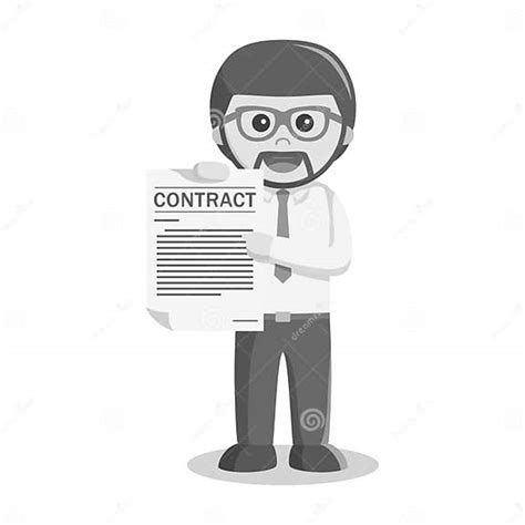 Businessman Character Profession Design Vector Black And White Stock
