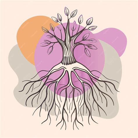 A Picture Of A Tree With The Roots Of A Tree Premium Ai Generated Vector