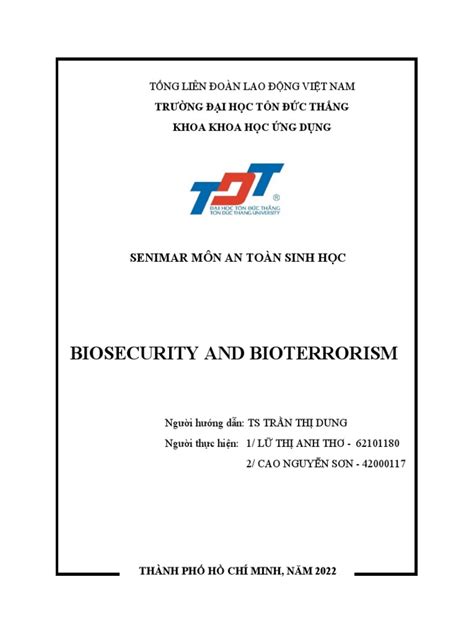 Biosecurity And Bioterrorism Pdf