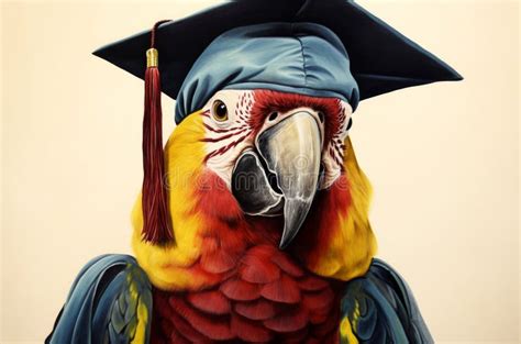 Diligent Graduate Parrot School Generate Ai Stock Image Image Of