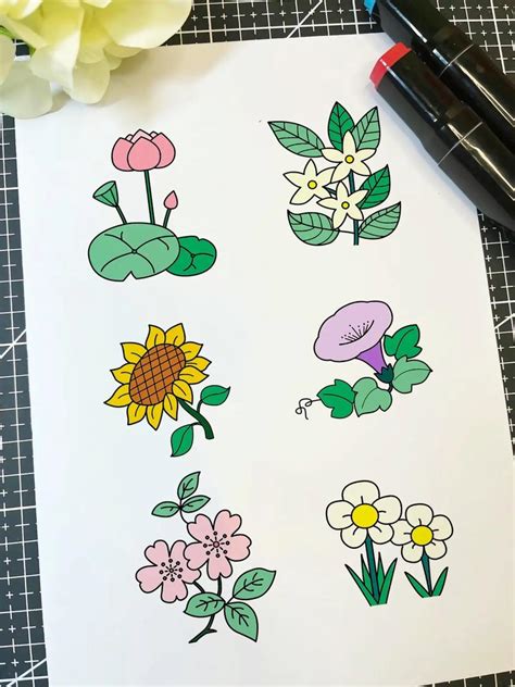 花的简笔画简单又好看（漂亮15张）简笔画图片大全