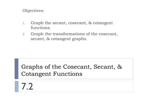 PPT Graphs Of The Cosecant Secant Cotangent Functions PowerPoint Presentation ID