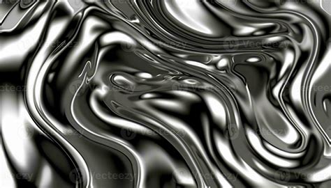 Liquid Metallic Background Abstract Liquid Wave Background Silver