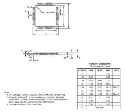 Atmega128 16au 8 Bit Microcontrollers Mcu 128kb Flash Pinout