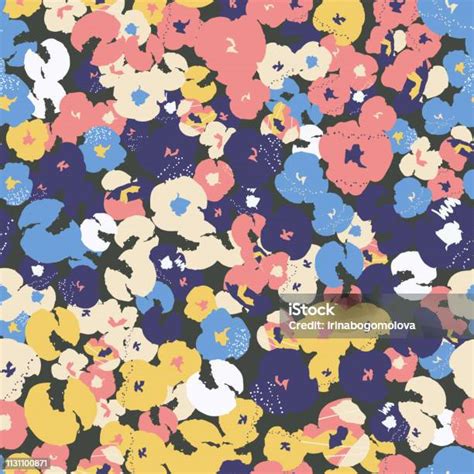 추상 회화 보편적인 자유형 꽃 원활한 패턴입니다 배경 카드 배너 포스터 표지 초대장 패브릭 헤더 또는 브로셔 용 그래픽 디자인 0명에 대한 스톡 벡터 아트 및 기타 이미지