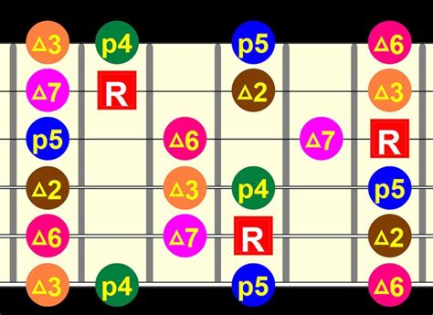 Major Scale 3 Notes Per String Patterns For 6 String Guitar Etsy