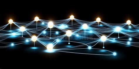 Abstract Network Digital Nodes Connections Global Technology Background Web Art Data Mesh Blue