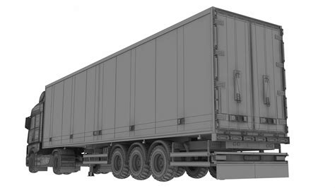 Крытый прицеп с грузовиком 3D Модель $129 - .max .fbx .obj .3ds - Free3D