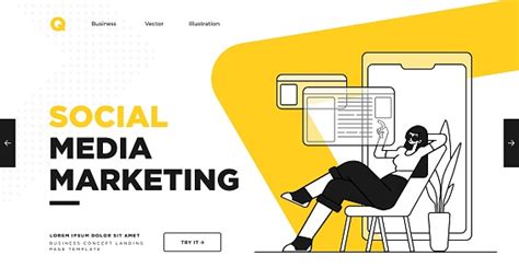 프레젠테이션 슬라이드 템플릿 또는 방문 페이지 웹 사이트 디자인 비즈니스 컨셉 일러스트레이션 현대적인 플랫 스타일 벡터 랜딩 페이지에 대한 스톡 벡터 아트 및 기타 이미지