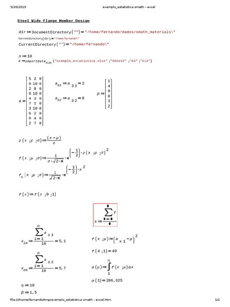 Exemplo Estatistica Smath Excel Pdf