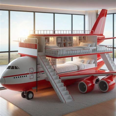 Airplane Shaped Bunk Beds Soar Into Dreamland With Aviation Inspired