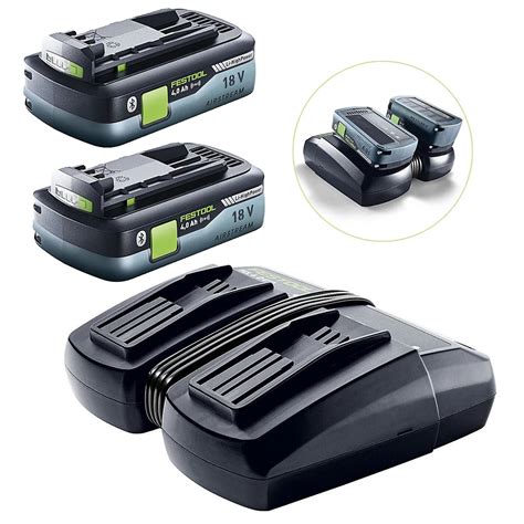 Festool 205034 Highpower Battery Pack Bp 18 Li 4ah Hpc Asi X 2 Dual