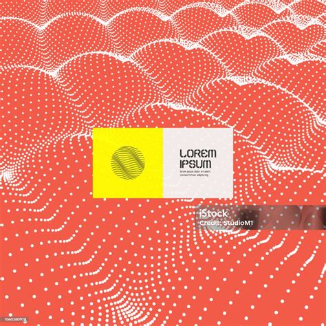 물결 모양의 그리드 배경 배너 전단지 책 표지 포스터 동적 효과입니다 도트와 3d 추상적인 벡터 일러스트입니다 0명에 대한 스톡 벡터 아트 및 기타 이미지 Istock