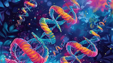 Premium Photo Watercolor Illustration Dna Day Dna Structure Rainbow