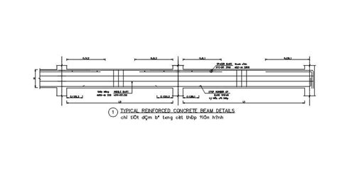 Typical Reinforced Concrete Beam Details In Autocad 2d Drawing Dwg File Cad File
