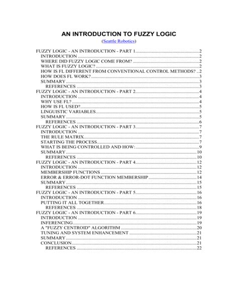 An Introduction To Fuzzy Logic