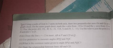 Solved B Questions Theory Questions 7a Using A Scale Of 2cm To 2