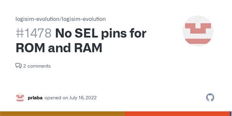 No Sel Pins For Rom And Ram · Issue 1478 · Logisim Evolutionlogisim