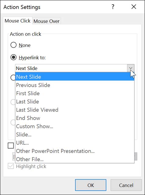 Powerpoint 2016 Action Buttons