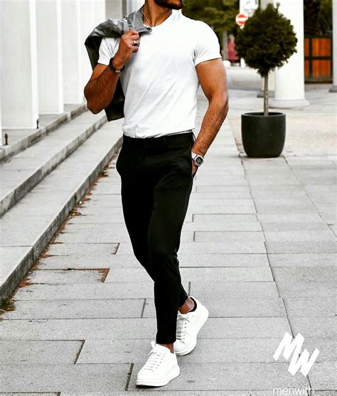 Sooper Black And With Outfits Ideas White Shoes Outfit Mens Black