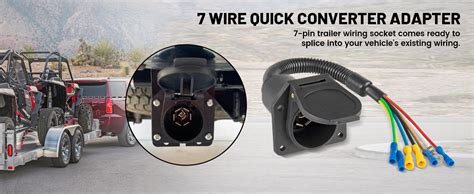 Mecmo 7 Way Rv Trailer Light Connector Socket 7 Pin Wire