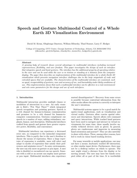 Speech And Gesture Multimodal Control Of A Whole