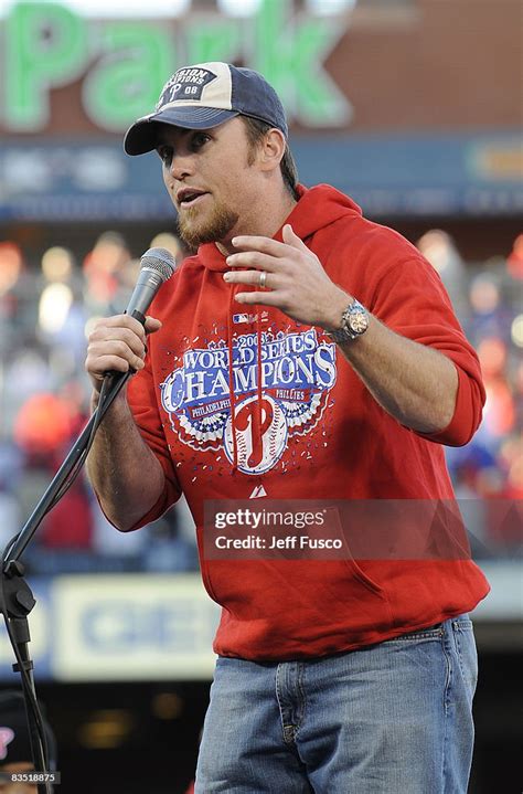Philadelphia Phillies Brad Lidge Speaks At A Victory Rally At News