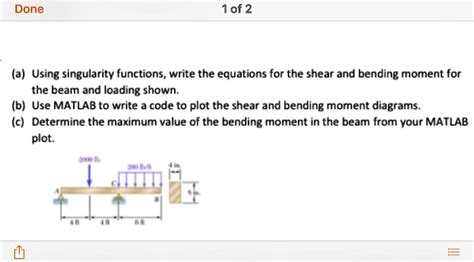Solved Done 1of2 A Using Singularity Functionswrite The Equations