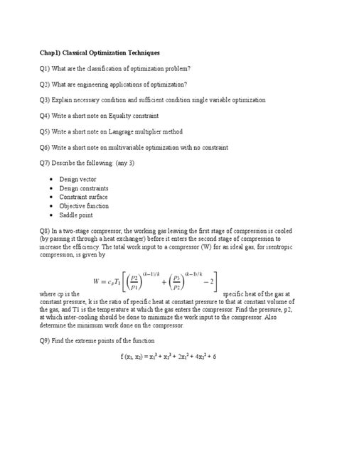 Chap1 Classical Optimization Techniques Pdf