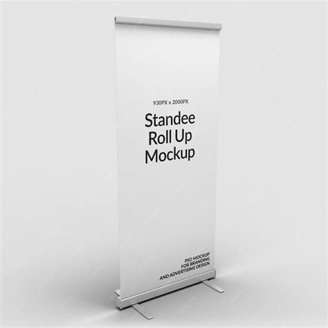 Premium Psd Side View Roll Up Standee Mockup