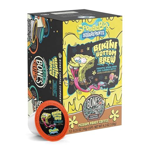 Bones Coffee Company Spongebob Bikini Bottom Flavored Coffee Bones Cups Single Serve