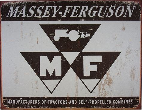 Massey Ferguson Logo Traktor Metal Sign Flach New 31x40cm Vs1452 Amazones Hogar