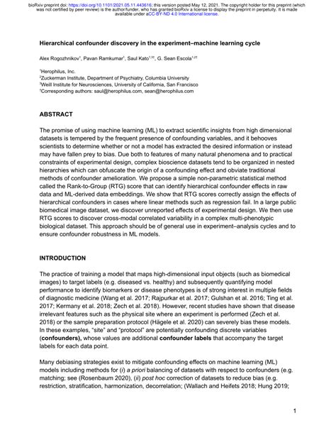 Pdf Hierarchical Confounder Discovery In The Experimentmachine