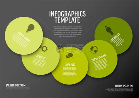 矢量最小多彩色的infographic模板带有圆卡暗绿版矢量最小绿色信息模板插画图片下载 正版图片306230866 摄图网