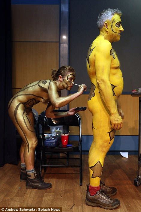 Naked Models Take Over Times Square And Pose For Photos Daily Mail Online