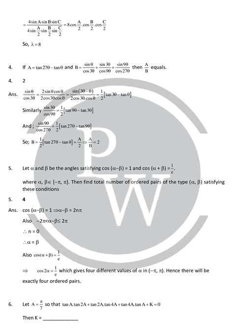 Integer Base Question For Jee Maths Chapter Trig Ratio And Identities