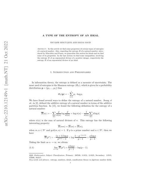 pdf a type of the entropy of an ideal