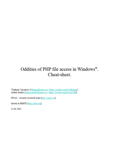 ！php File Access In Windows Pdf Php Information Technology