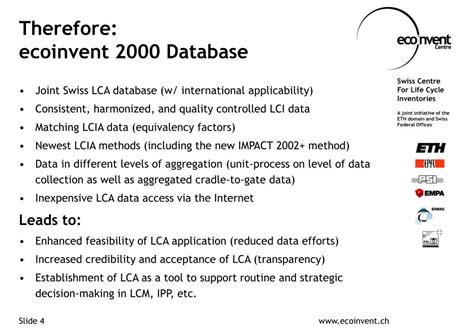 Ppt Ecoinvent A Comprehensive Web Based Lca Database Powerpoint Presentation Id 4064351