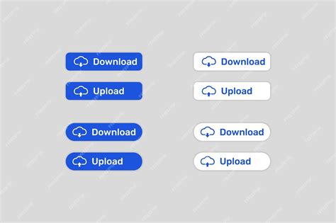 Ui 버튼을 다운로드하고 업로드합니다 프리미엄 벡터