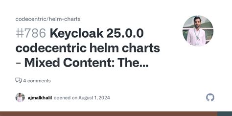 Keycloak 25 0 0 Codecentric Helm Charts Mixed Content The Page At